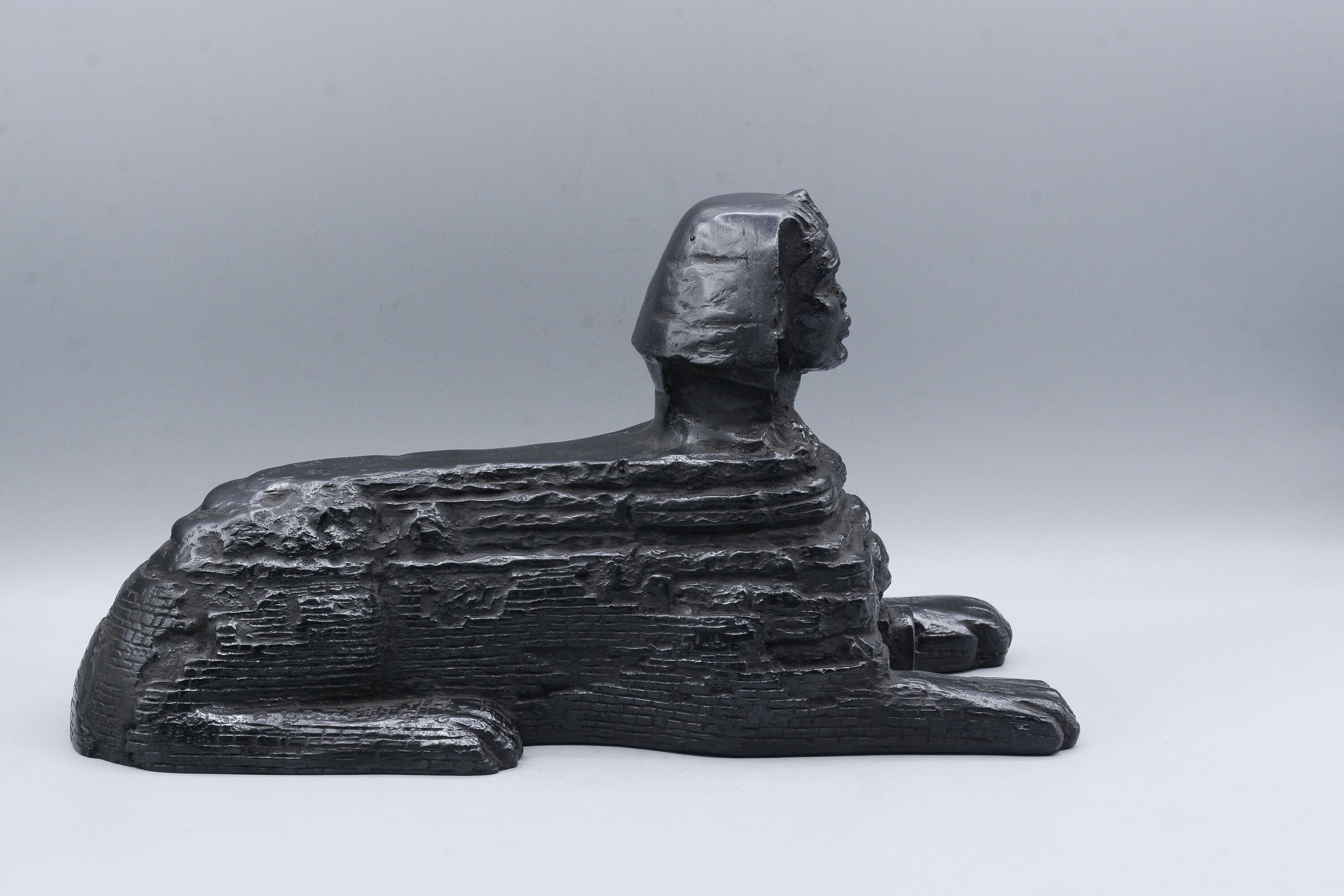 Unique Egyptian Sphinx Large Statue Black Heavy Solid Stone Made in ...