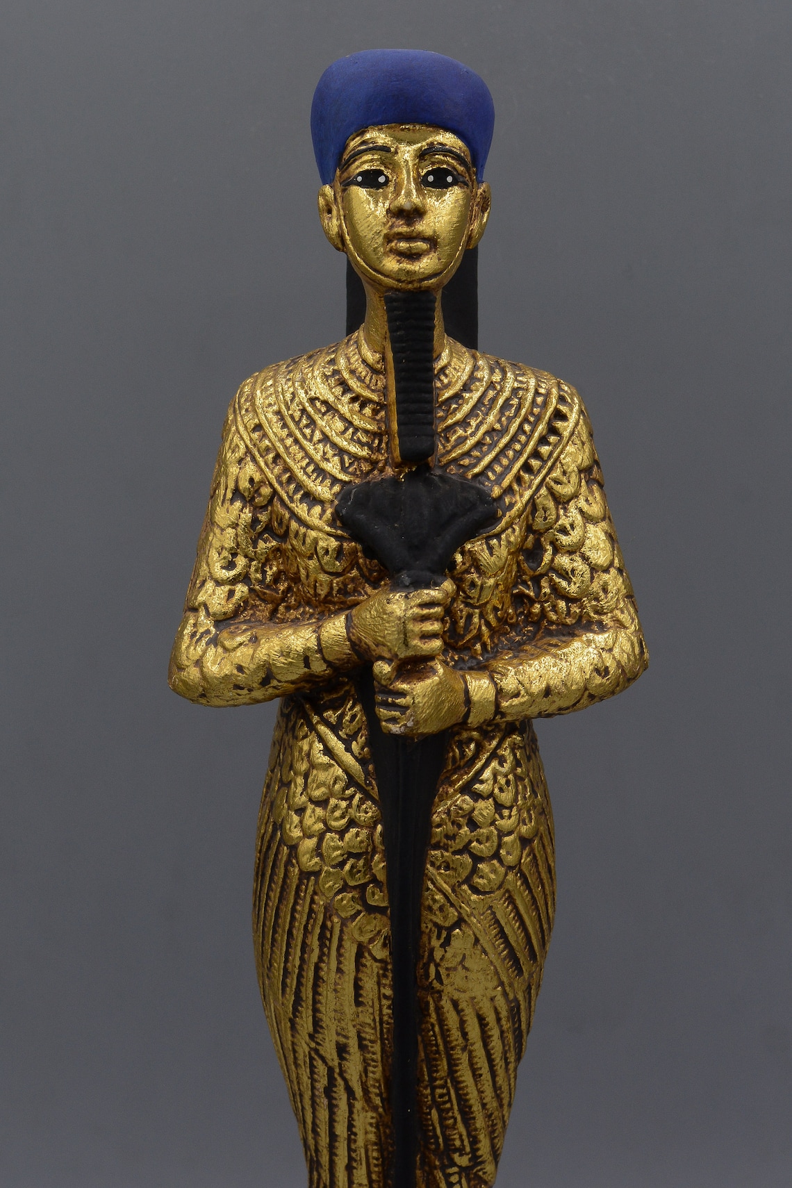 Statue God Ptah Hand painted golden holding Was scepter 2 | Etsy
