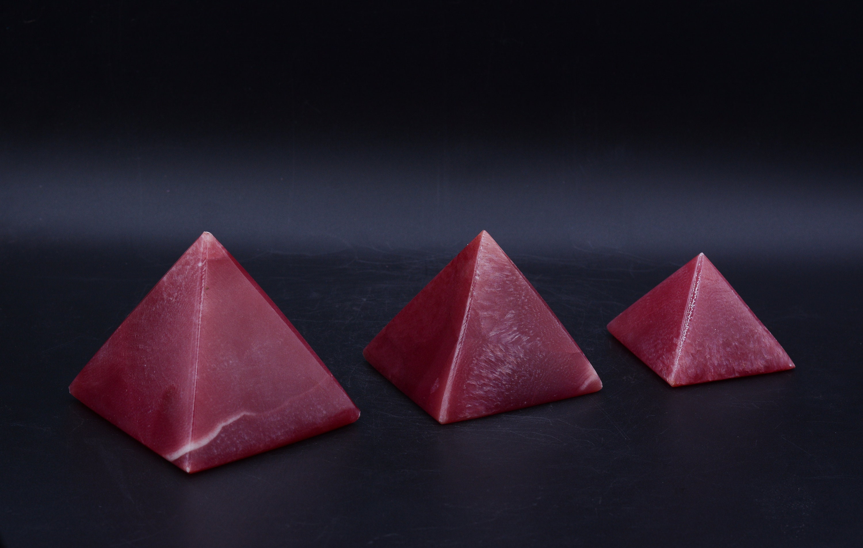 Egyptian Art Set of Pyramids 3 Color Blue Green Red - Etsy