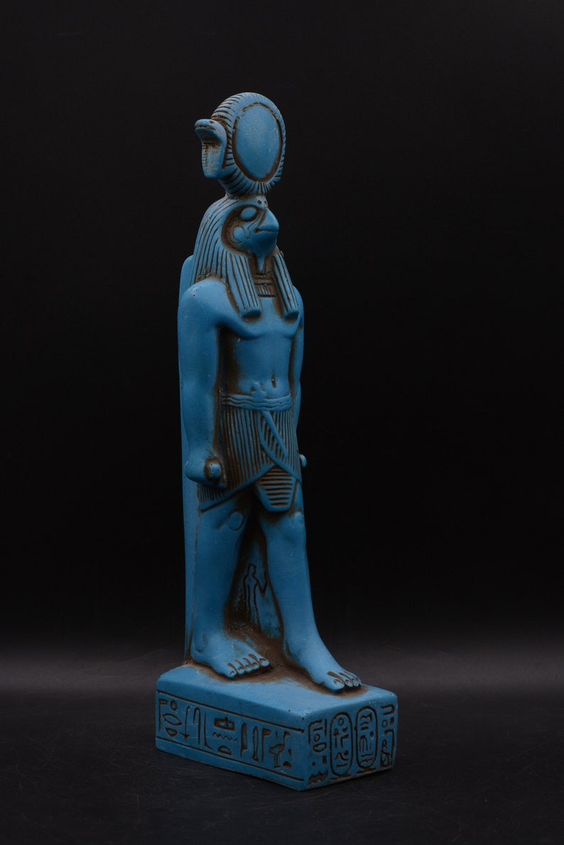 Statue of Ra Harakhte Sun God Crowned With a Solar Disk Blue Ancient ...