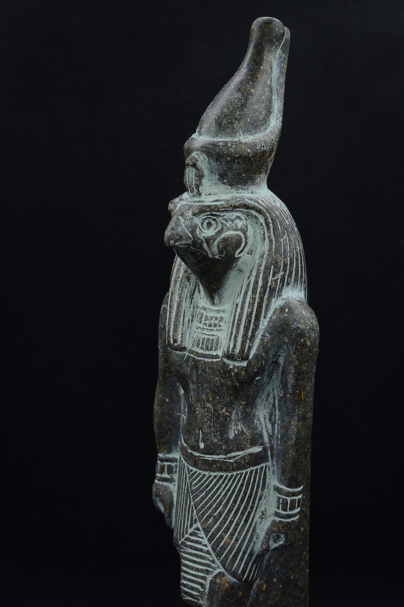 Egyptian Falcon Bird God Horus Large Statue Granite Stone (2 Color ...