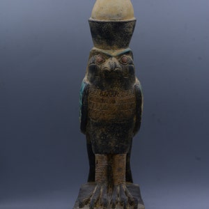 Statue Horus Falcon Bird Headed God of Sky Unique Art Sculpture Black ...