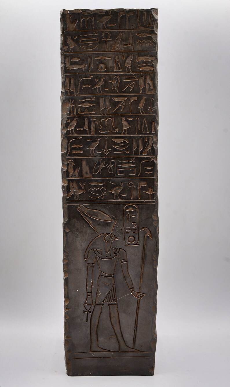 Statue Osiris large Stela relief heavy black pharaonic | Etsy