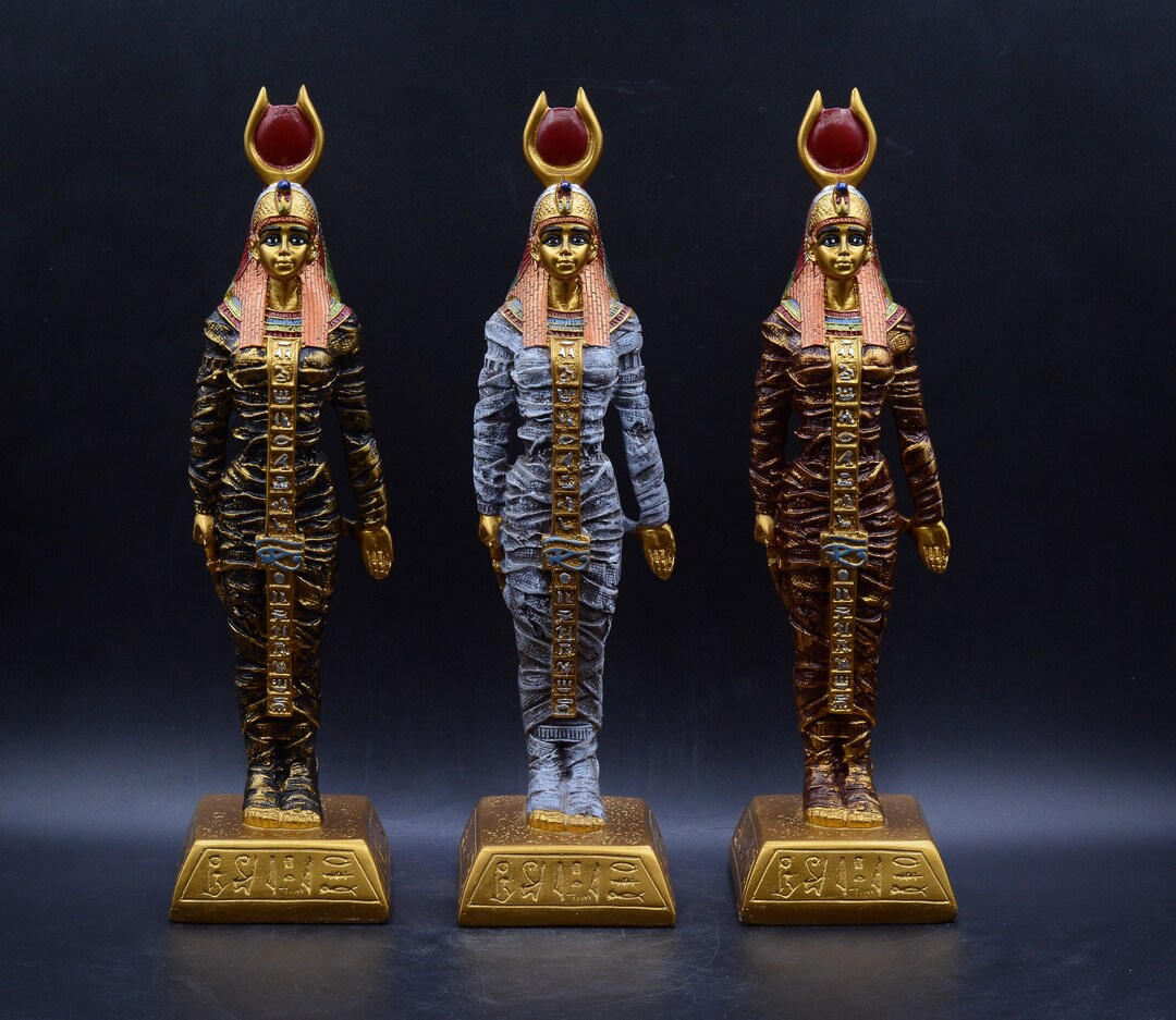 Unique Egyptian Art Statue of Goddess Isis Hand Painted 3 Style Made in ...