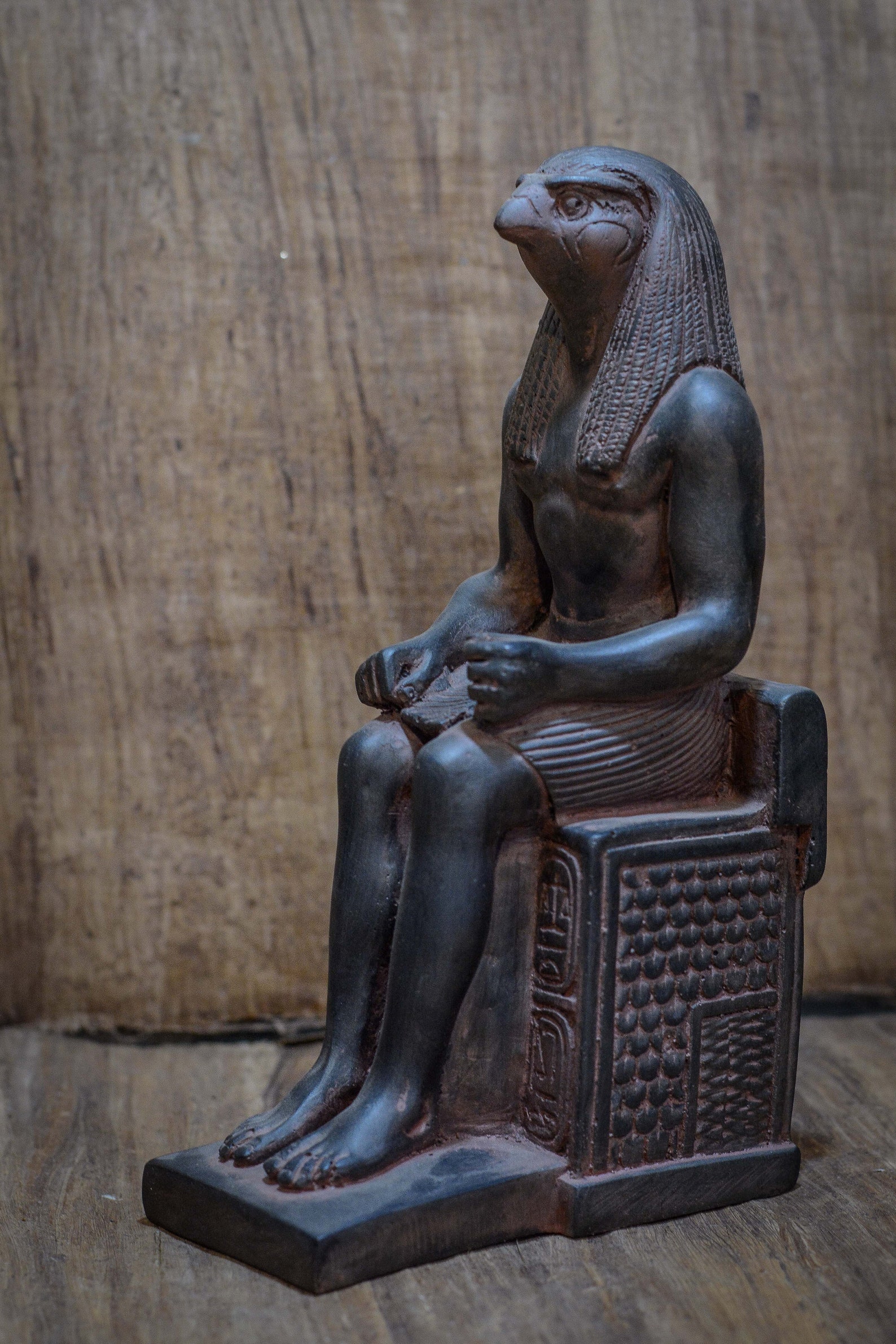 Statue Falcon Headed God Horus Seated Sculpture Heavy Black | Etsy