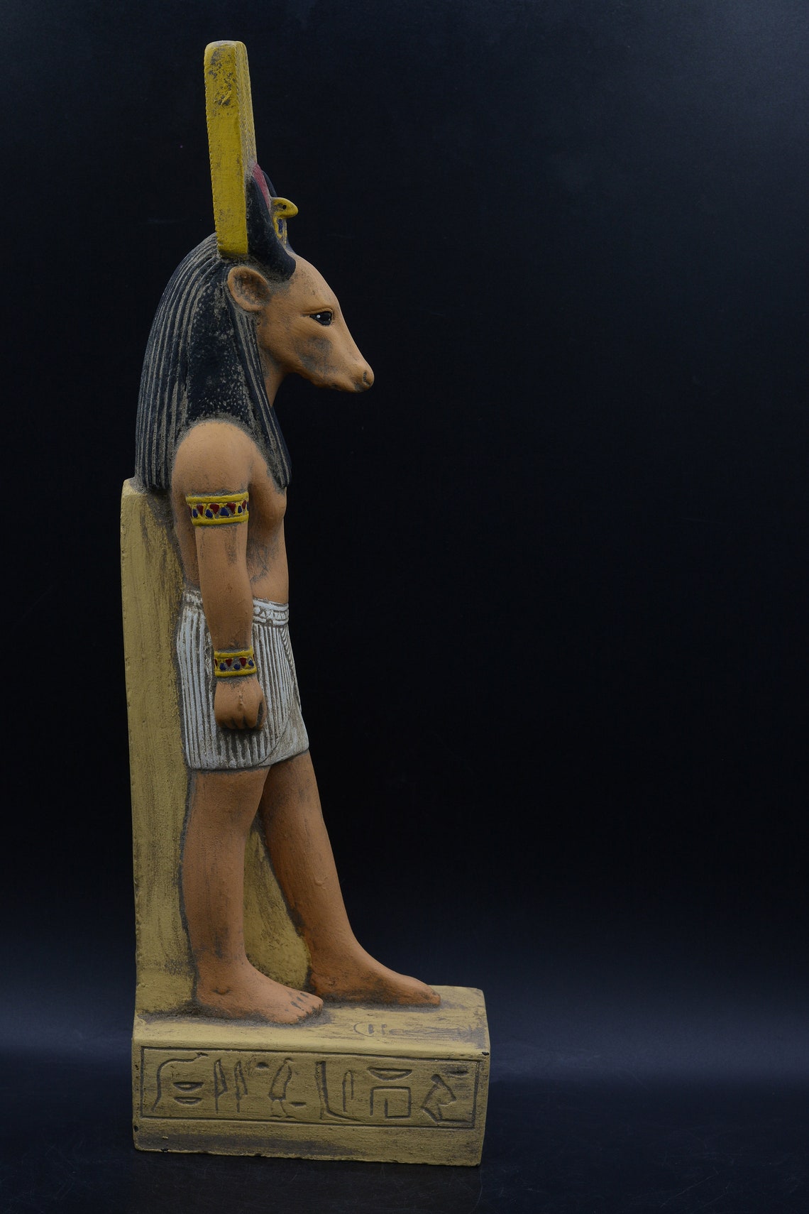 Unique Egyptian Art Heavy Statue of the Warrior God Montu, Lord of ...