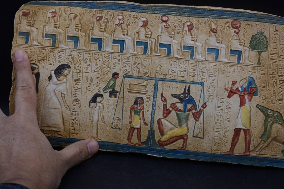 Egyptian Art Judgment Day Tablet of the Anubis (god of the Dead) Ammit ...