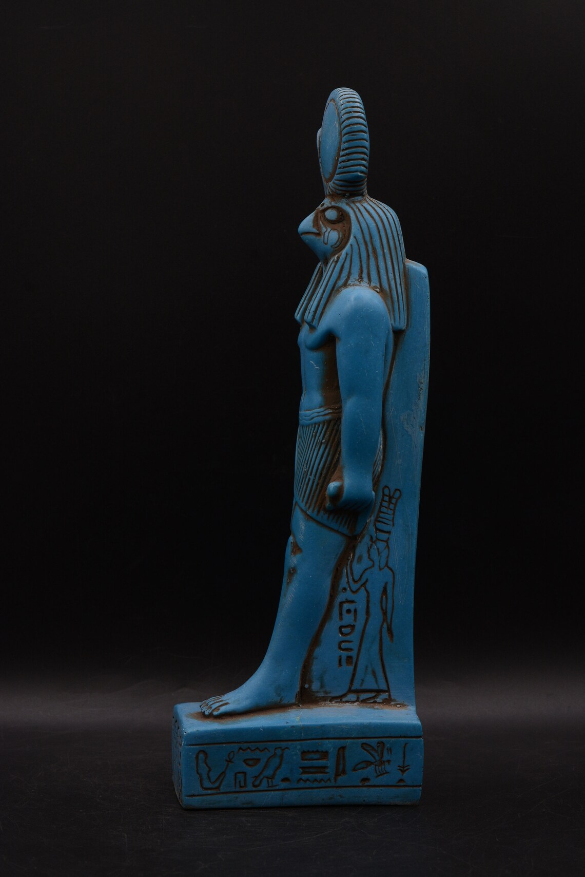 Statue of Ra Harakhte Sun God Crowned With a Solar Disk Blue Ancient ...