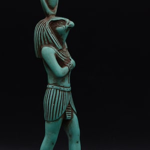 Statue of Ra Harakhte Sun God Crowned With a Solar Disk Green Ancient ...