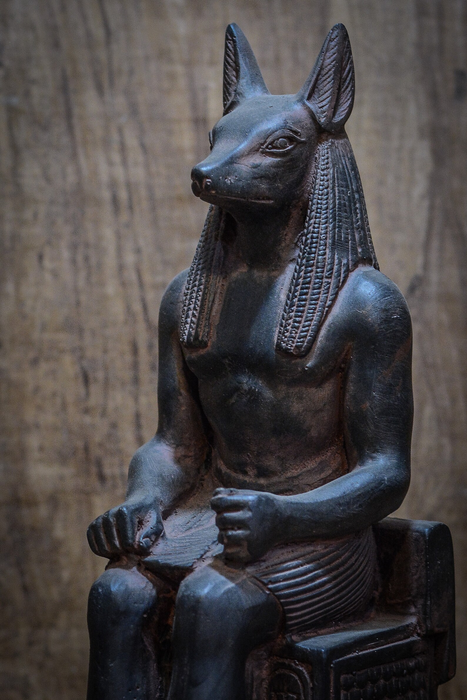 Seated Anubis Statue God of Death Sculpture Black Stone Heavy - Etsy