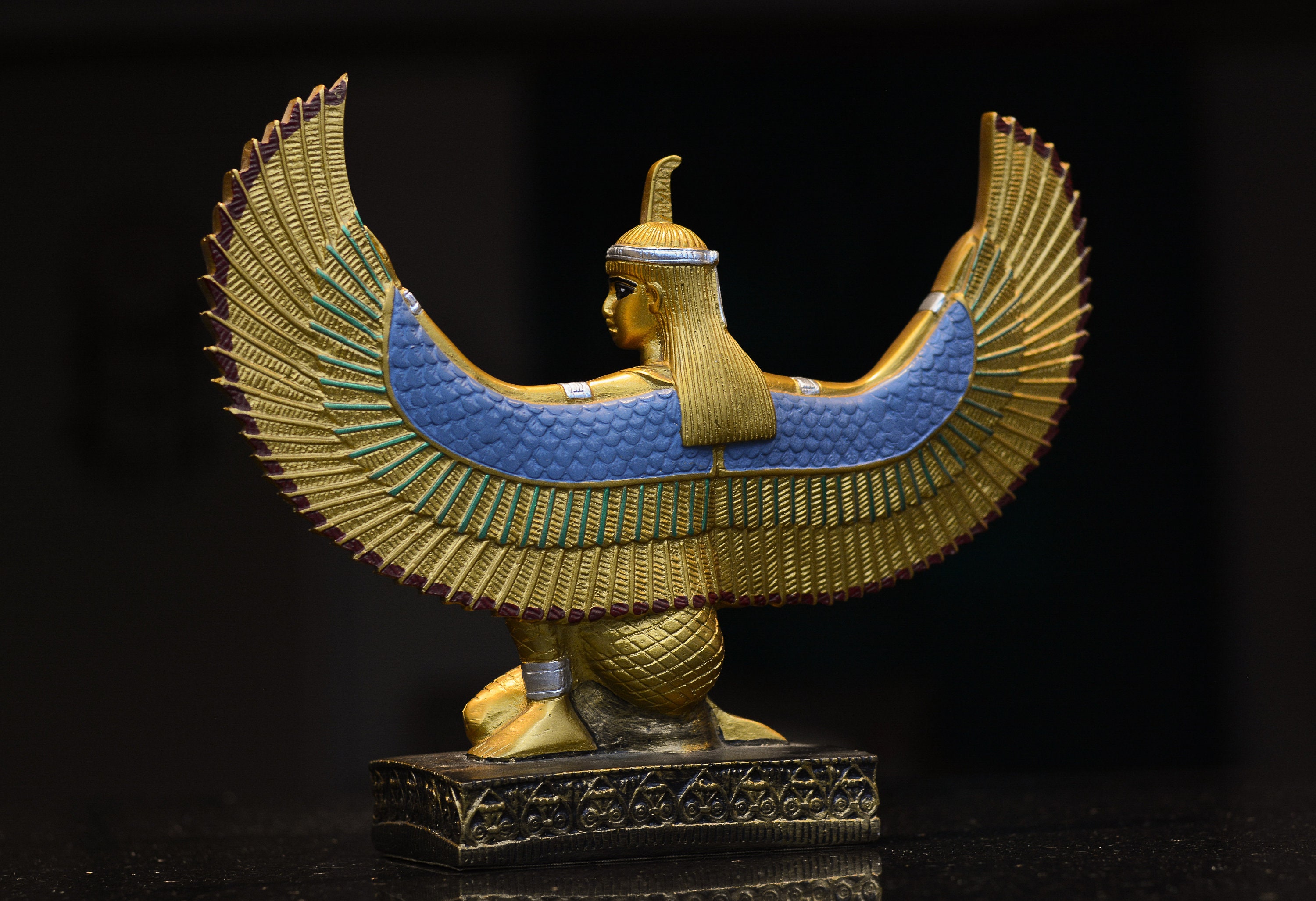 Unique Maat Goddess of Balance and Truth Open Wings Golden - Etsy