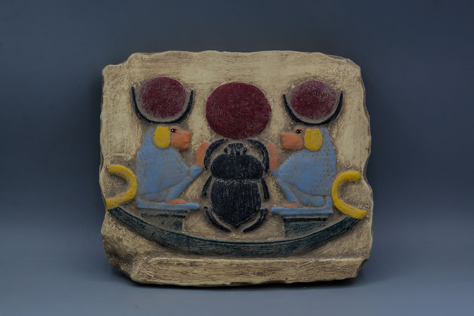 Relief Panel Two Baboons Offering the Wedjat Eye to the Sun - Etsy