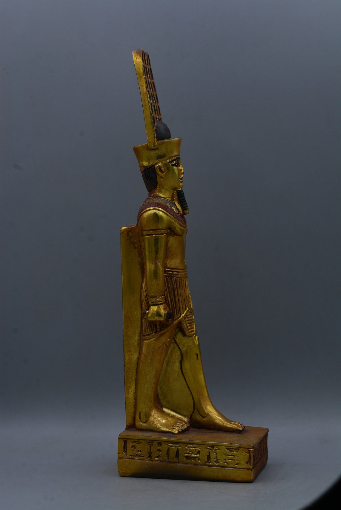 Statue of Egyptian Art Amun Ra Unique Gold Painted Stone Made - Etsy