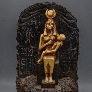 Statue of Isis Goddess of Healing and Magic Nursing the Child Horus ...