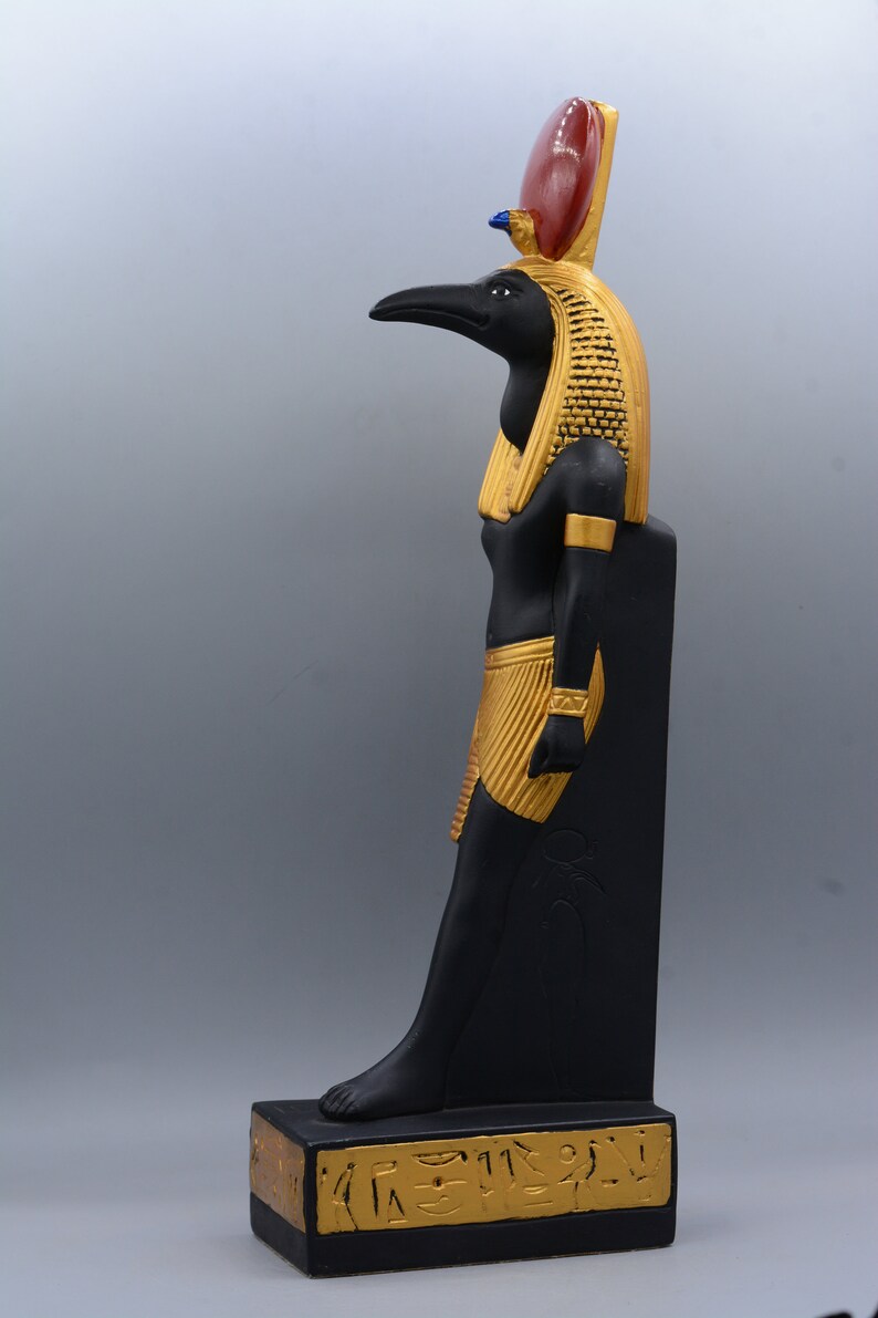 Statue Thoth God of Knowledge and Wisdom Large Painted Black Gold ...