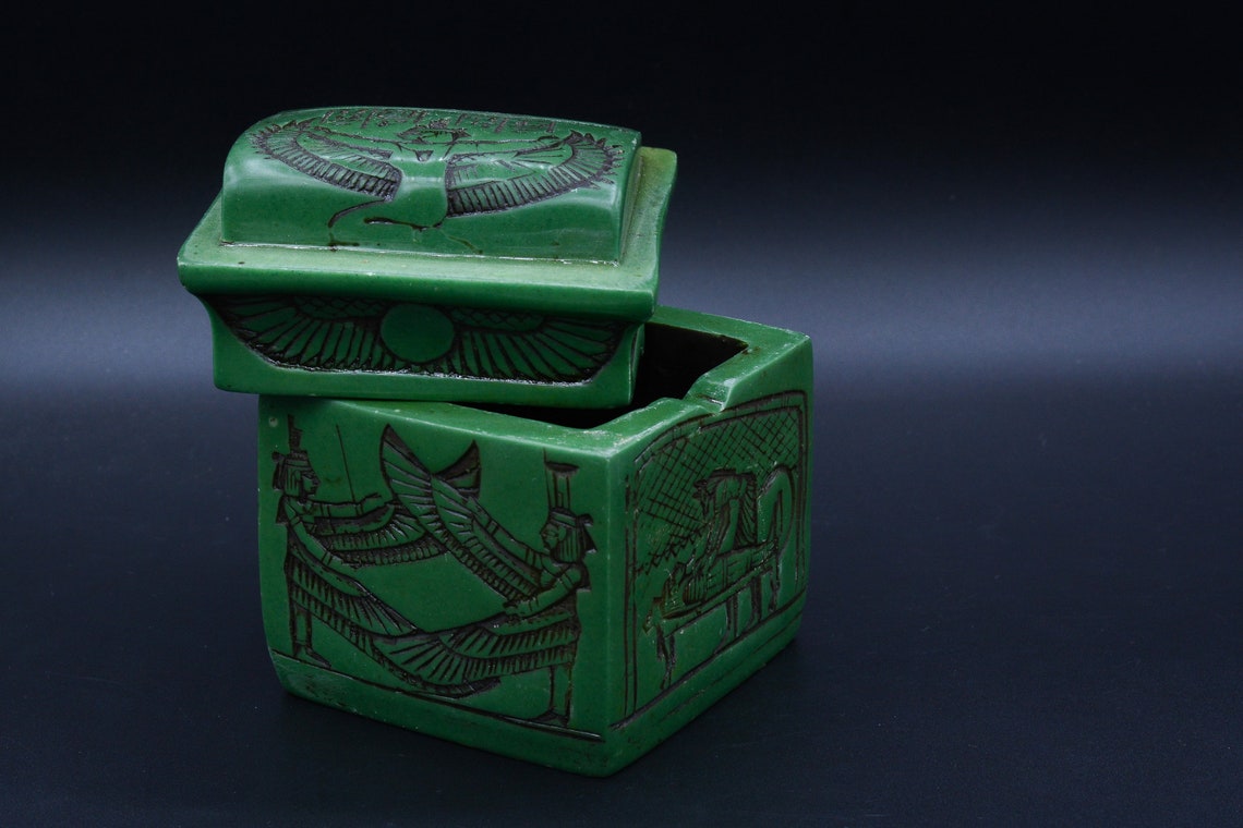 Canopic Box Jars 4 Art Pharaonic Carved Inscriptions 2 Color | Etsy