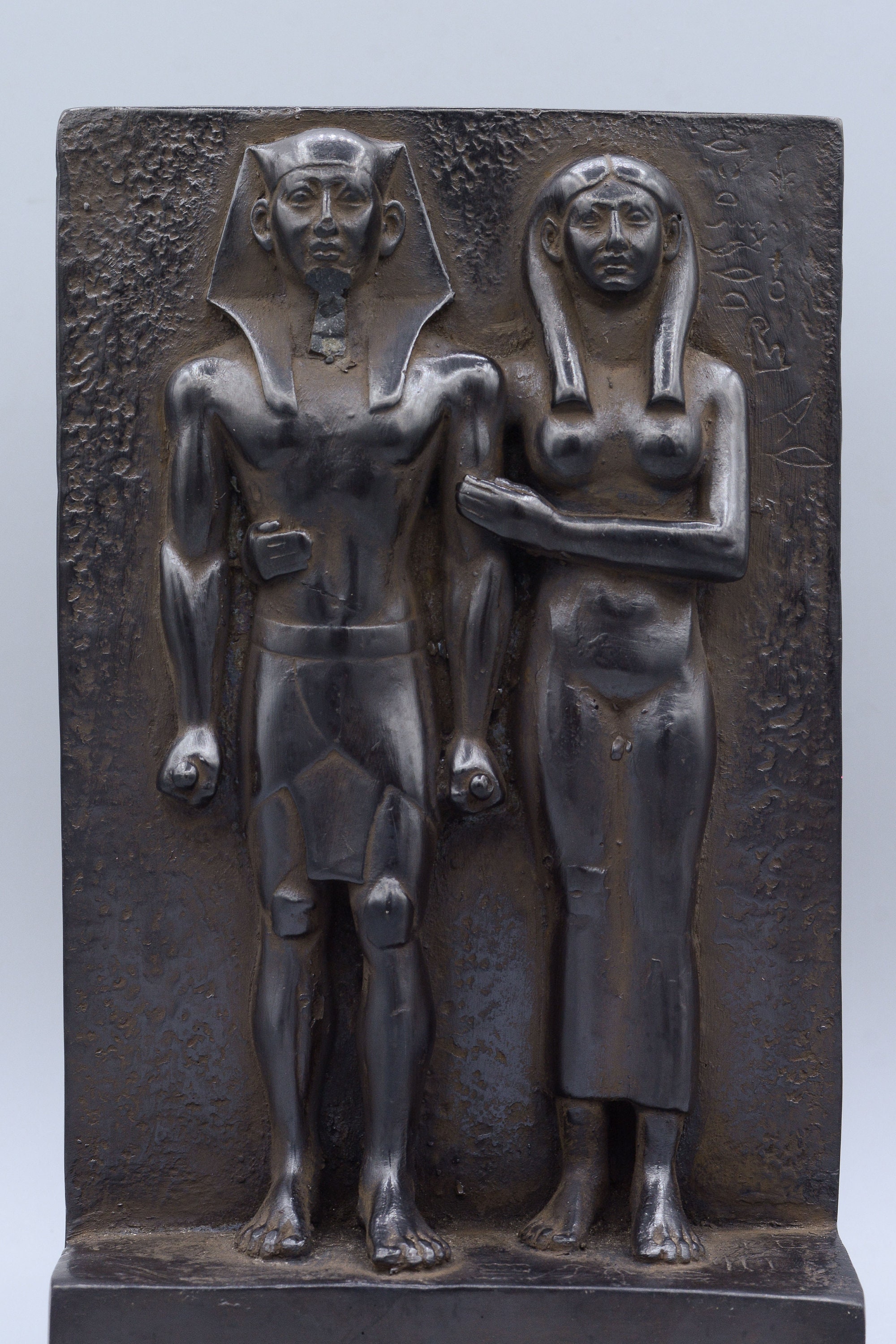 Statue of Pharaoh King Menkaure and His Wife Black Stela Heavy - Etsy