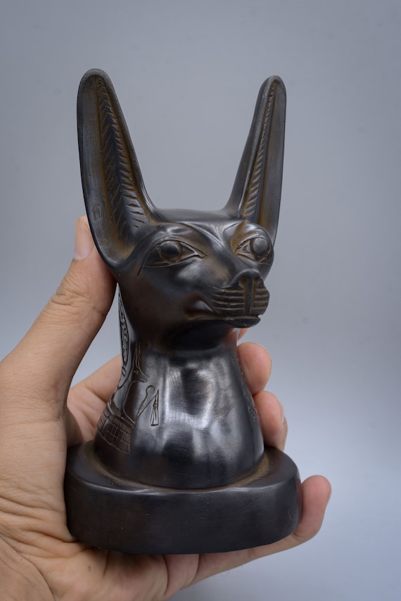 Anubis Head Statue Dark Art Angry Anubis Head Black And White
