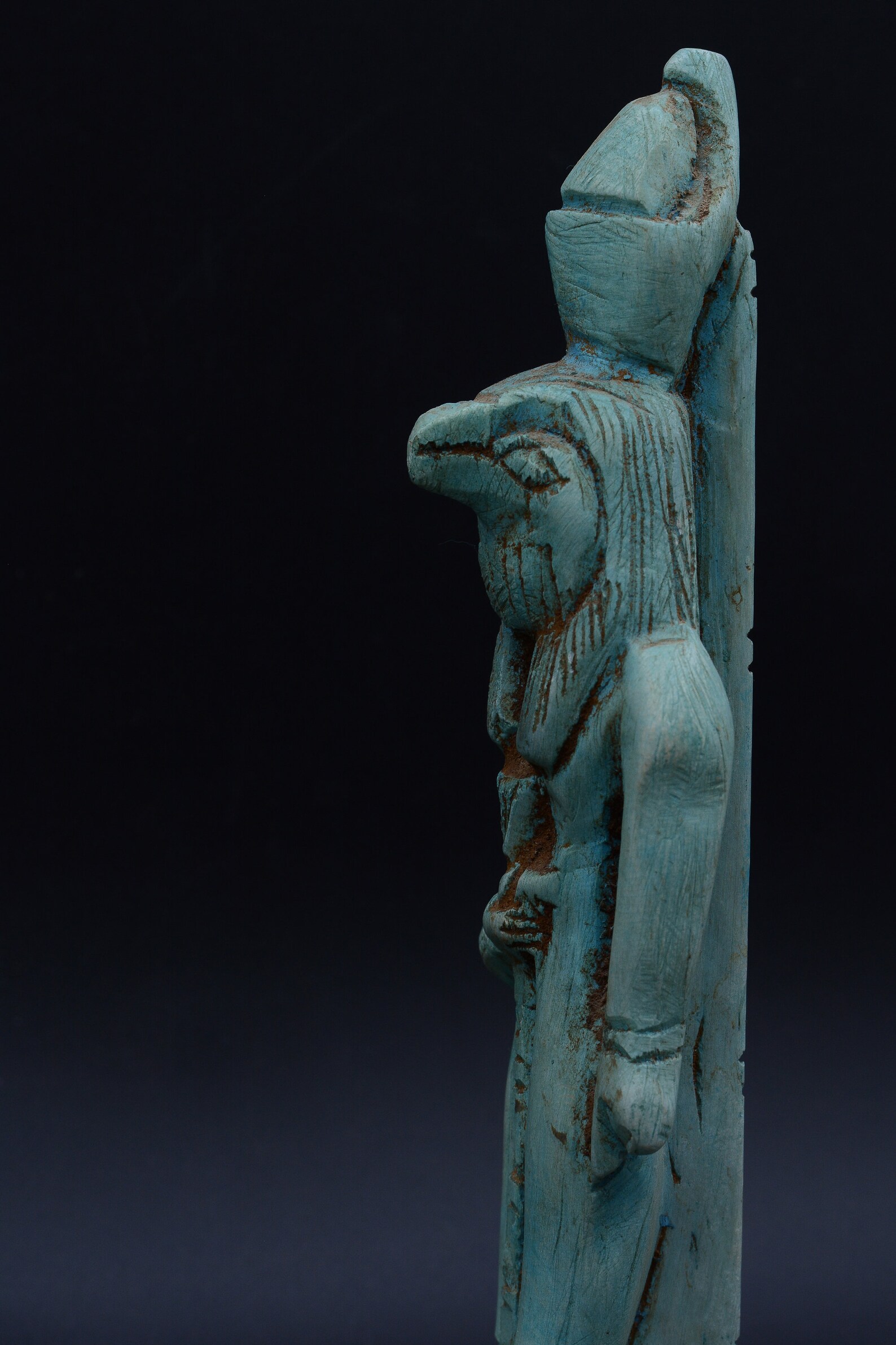 Unique Statue of Egyptian Falcon Bird God Horus Carved Stone Made in ...