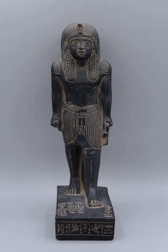 Unique statue of Egyptian art Pharaoh Seti II heavy black | Etsy