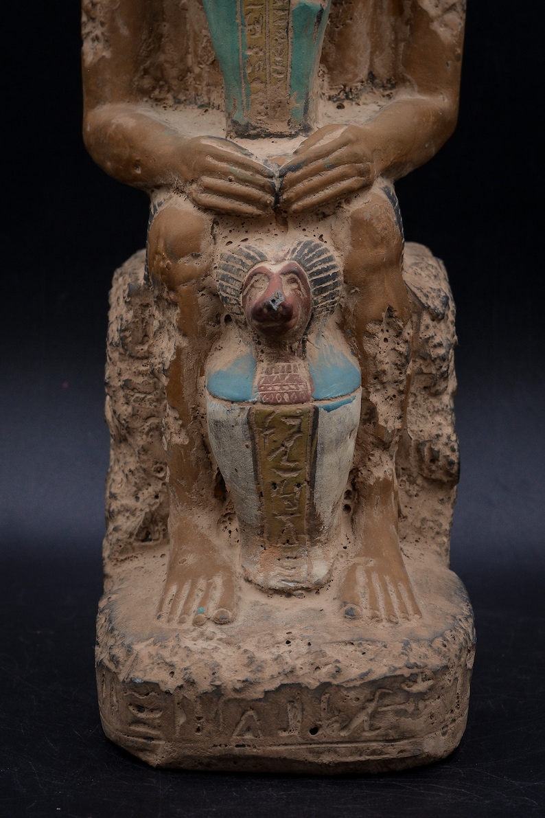 Seated Anubis Holding a Mummy Form With a Hapi son of Horus - Etsy