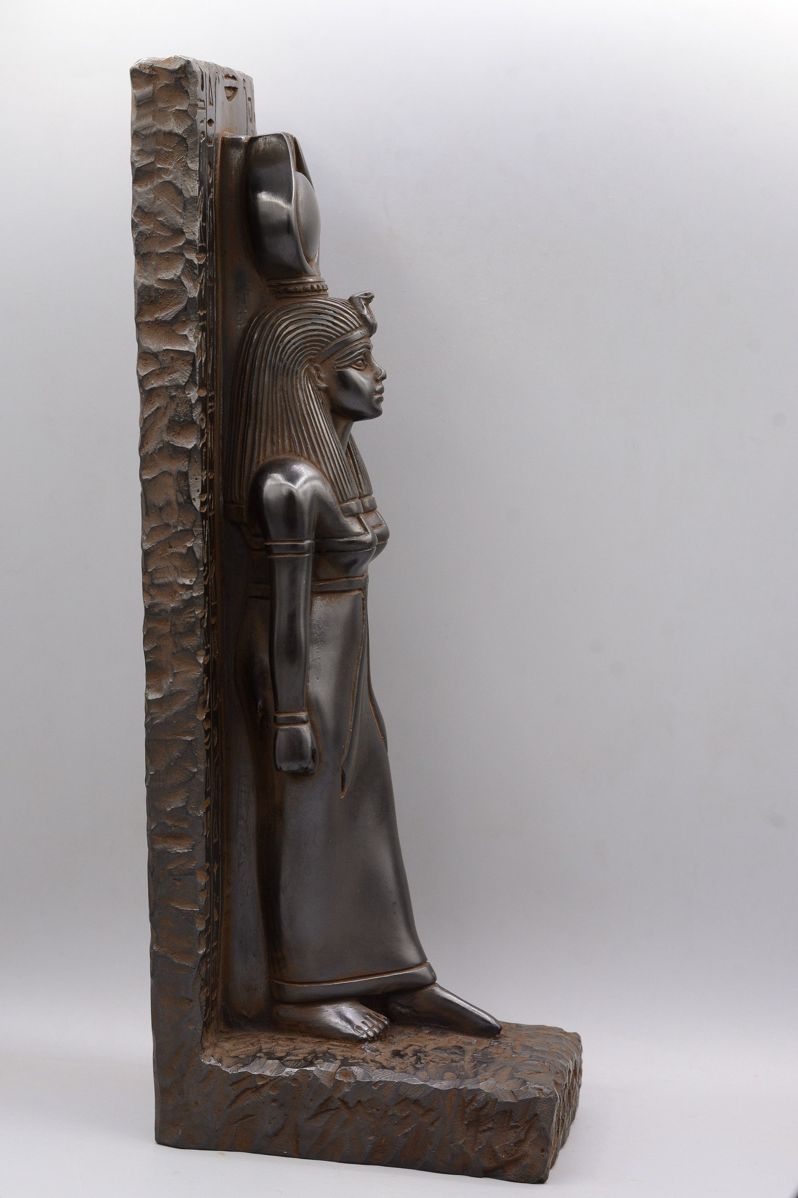 Goddess Isis Statue Large Stela Relief Heavy Black Sculpture With ...