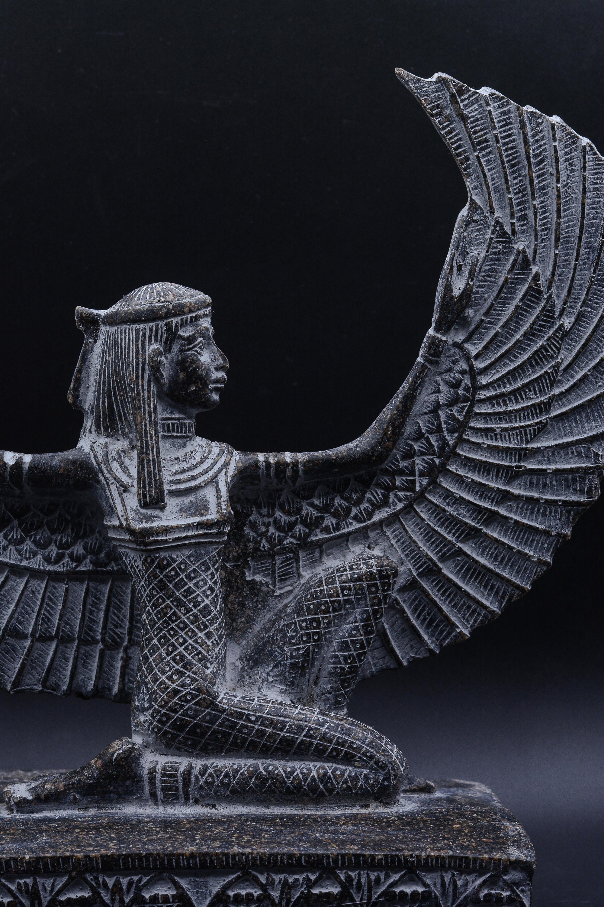 Isis Wings Goddess Statue Large Sculpture Granite Stone Heavy - Etsy Norway