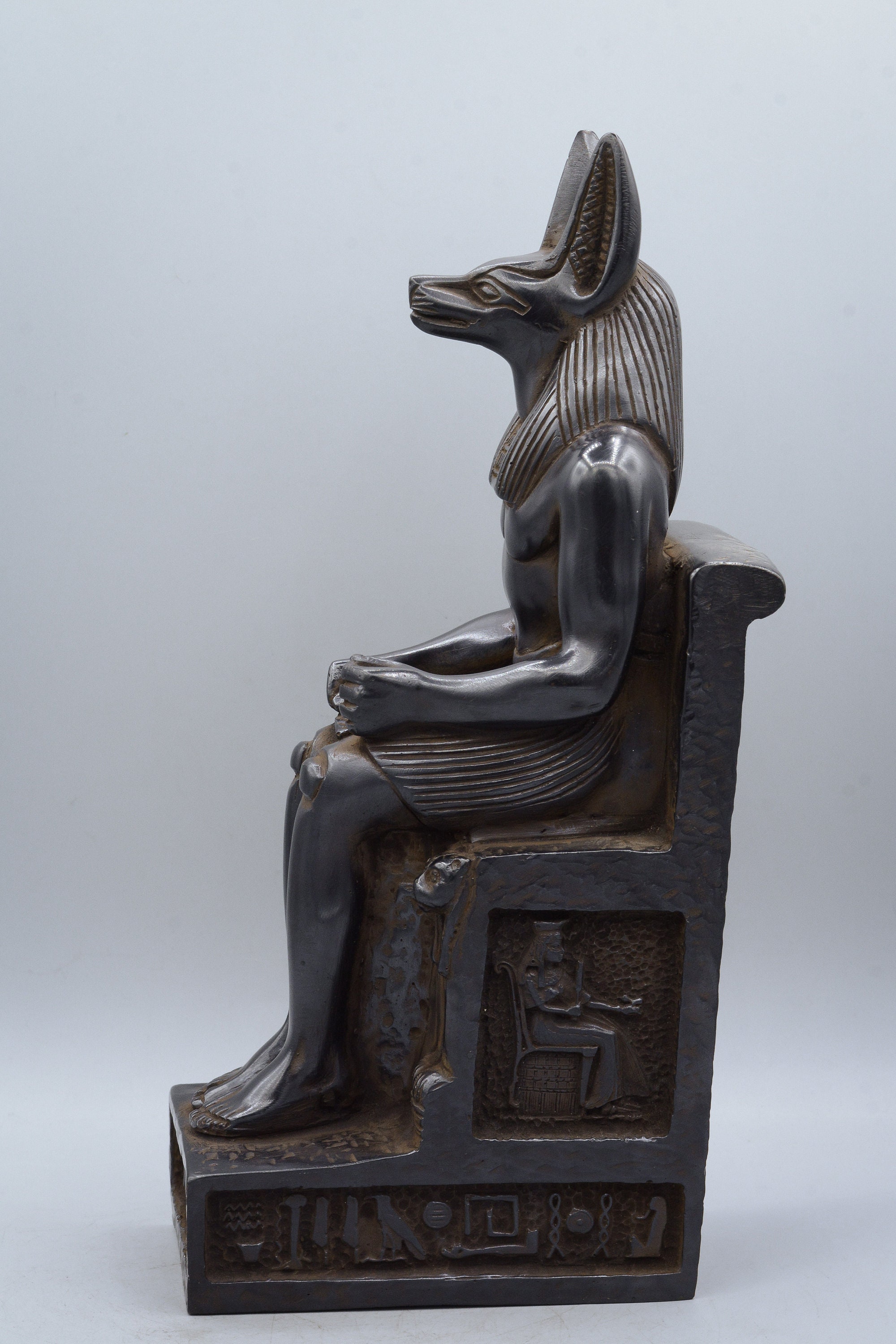 Statue of Egyptian God Anubis Seated Heavy Black Solid Stone - Etsy UK