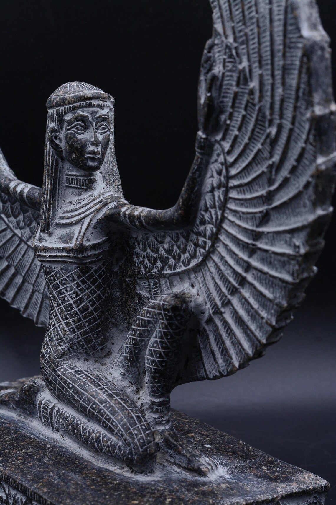 Isis Wings Goddess Statue Large Sculpture Granite Stone Heavy Made in ...
