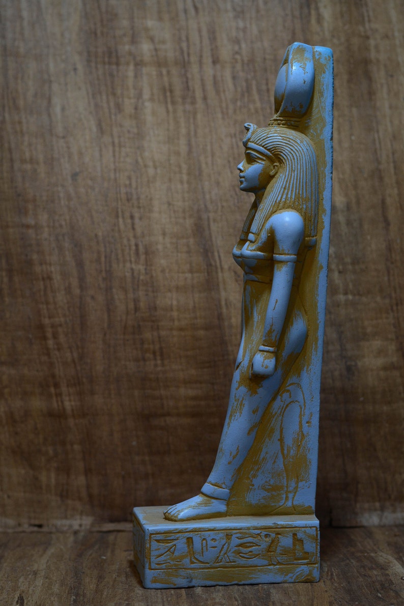 Statue Goddess Isis Blue Sculpture Unique Egyptian Art Altar - Etsy