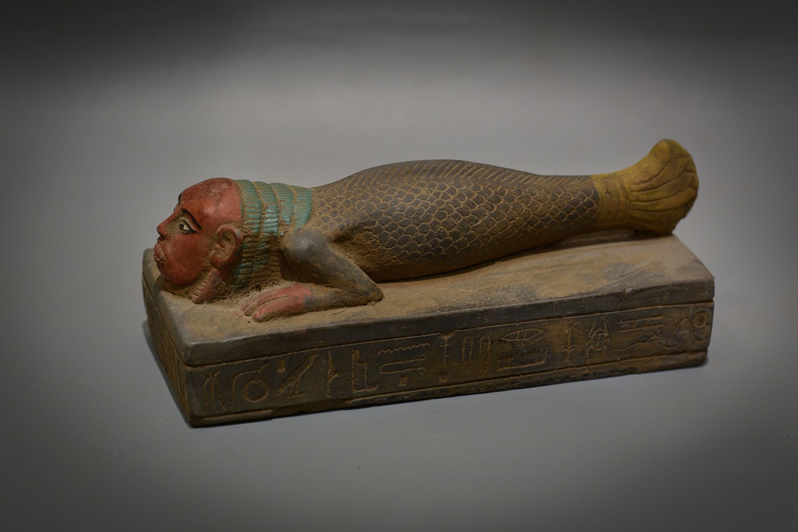 Rare Ancient Egyptian Art Statue God Seth With Devil Head Fish - Etsy