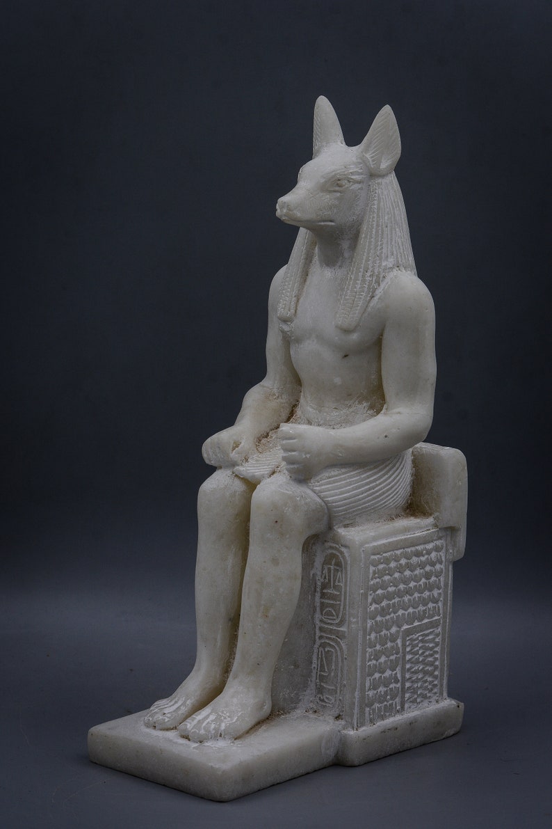 Seated Anubis Statue God of Death Sculpture Granite Marble | Etsy