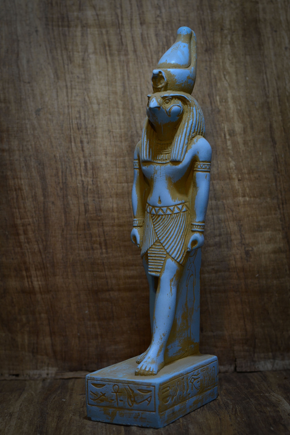 Egyptian Statue Horus God of Sky Sculpture Large Blue Made in - Etsy