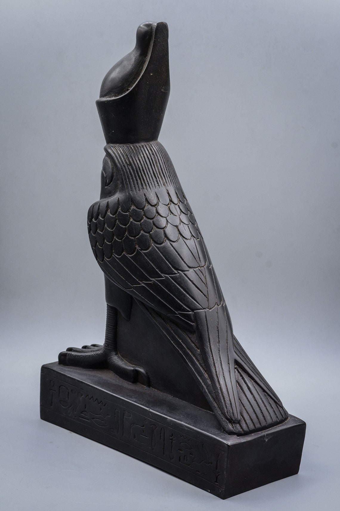 Statue Horus God of Sky Falcon Bird Headed Black Large Heavy 11.5 ...