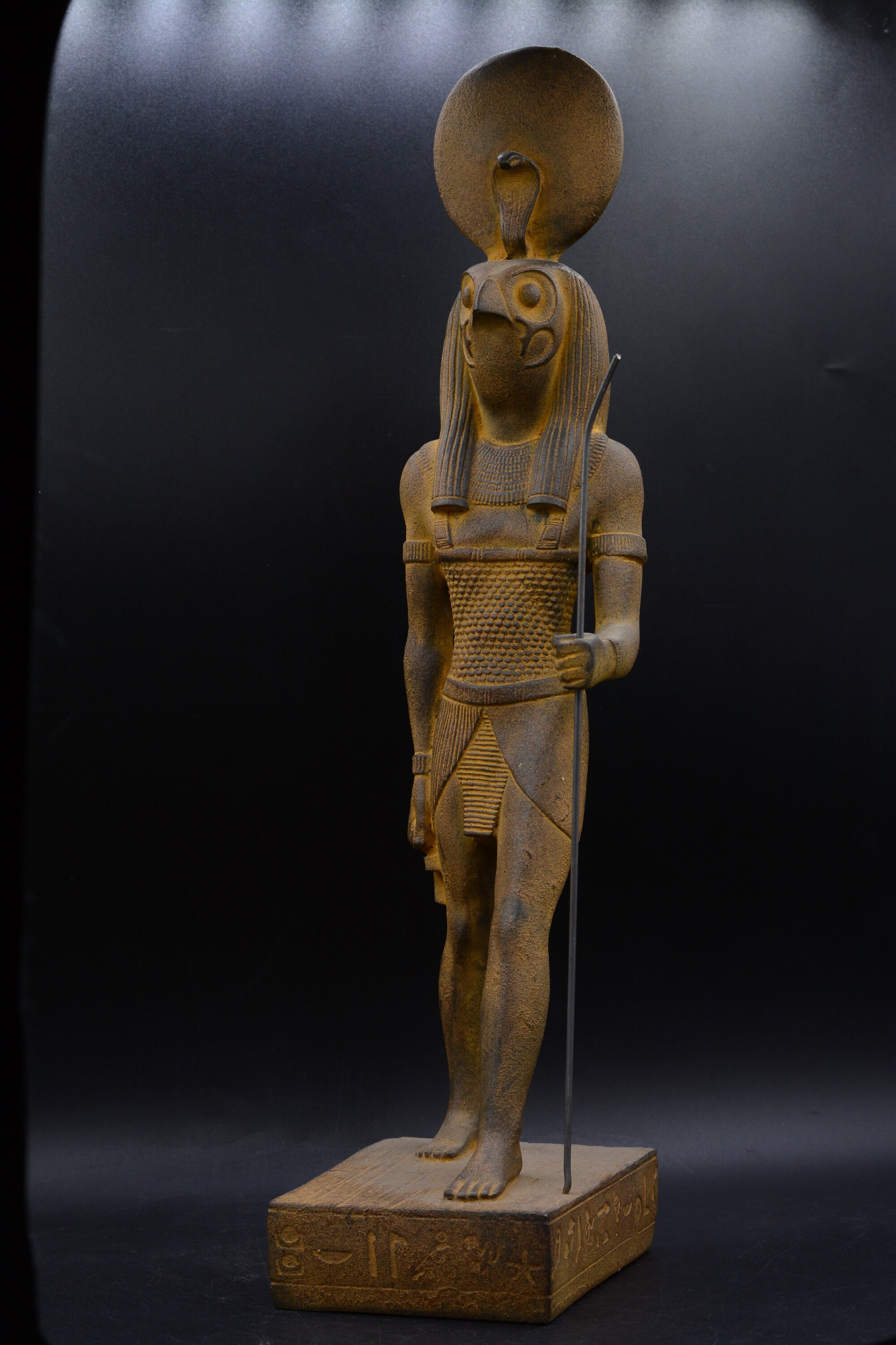 Statue of Ra Harakhte Sun God Crowned With a Solar Disk Unique Black ...