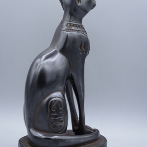 Unique Goddess Bastet Cat Statue With Pharaonic Base 3 Style, King Tut ...