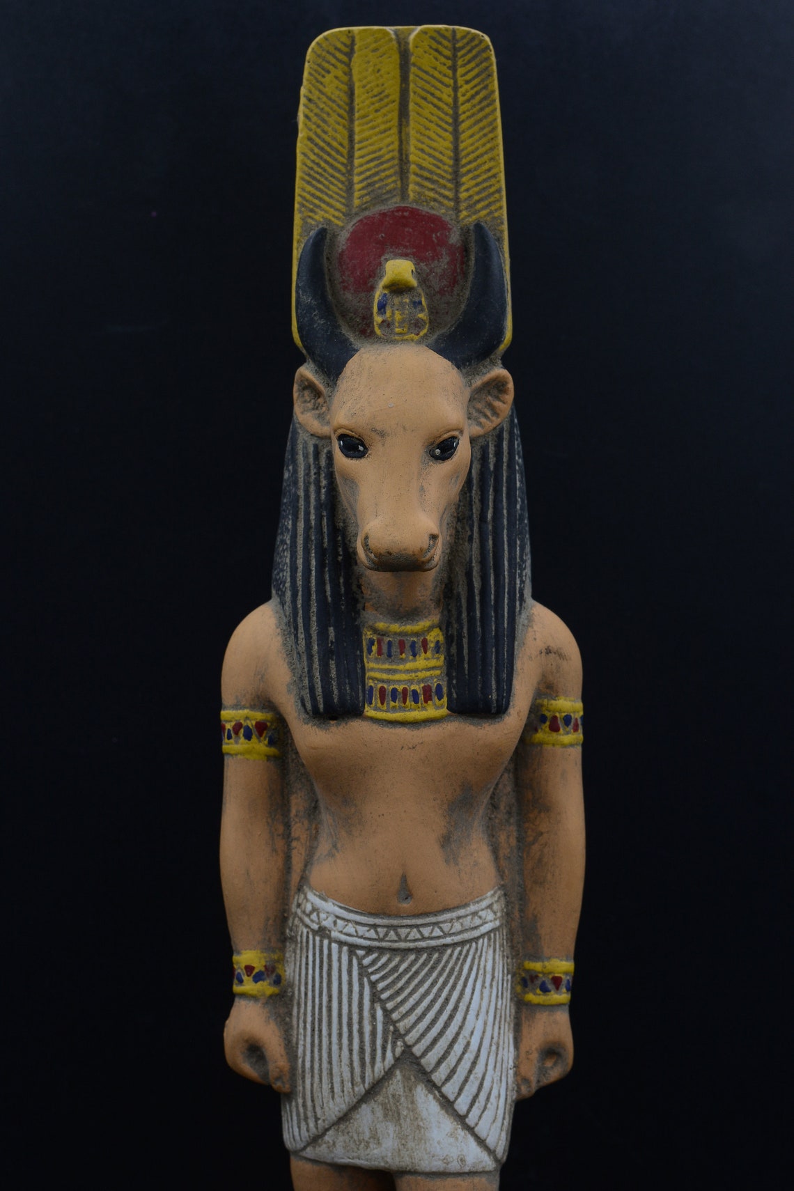 Unique Egyptian Art Heavy Statue of the Warrior God Montu, Lord of ...