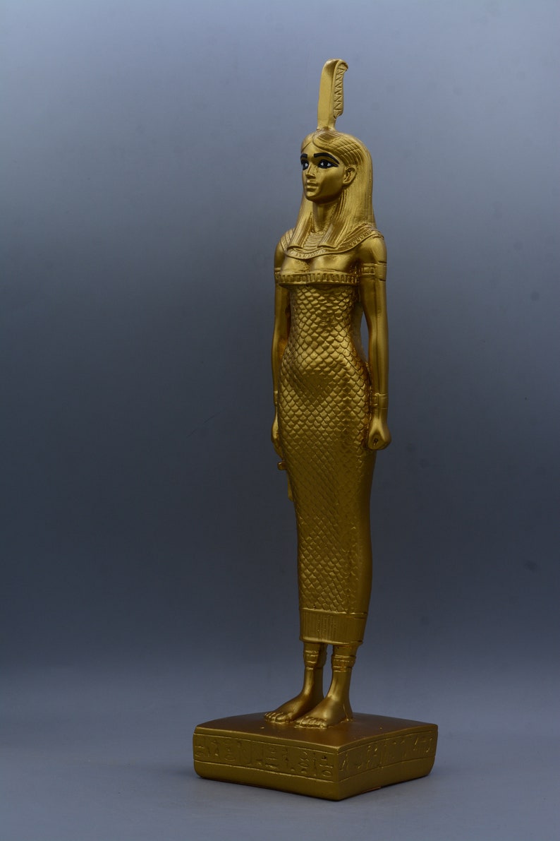 Statue Maat Goddess of Balance and Truth Gold Standing Handmade ...