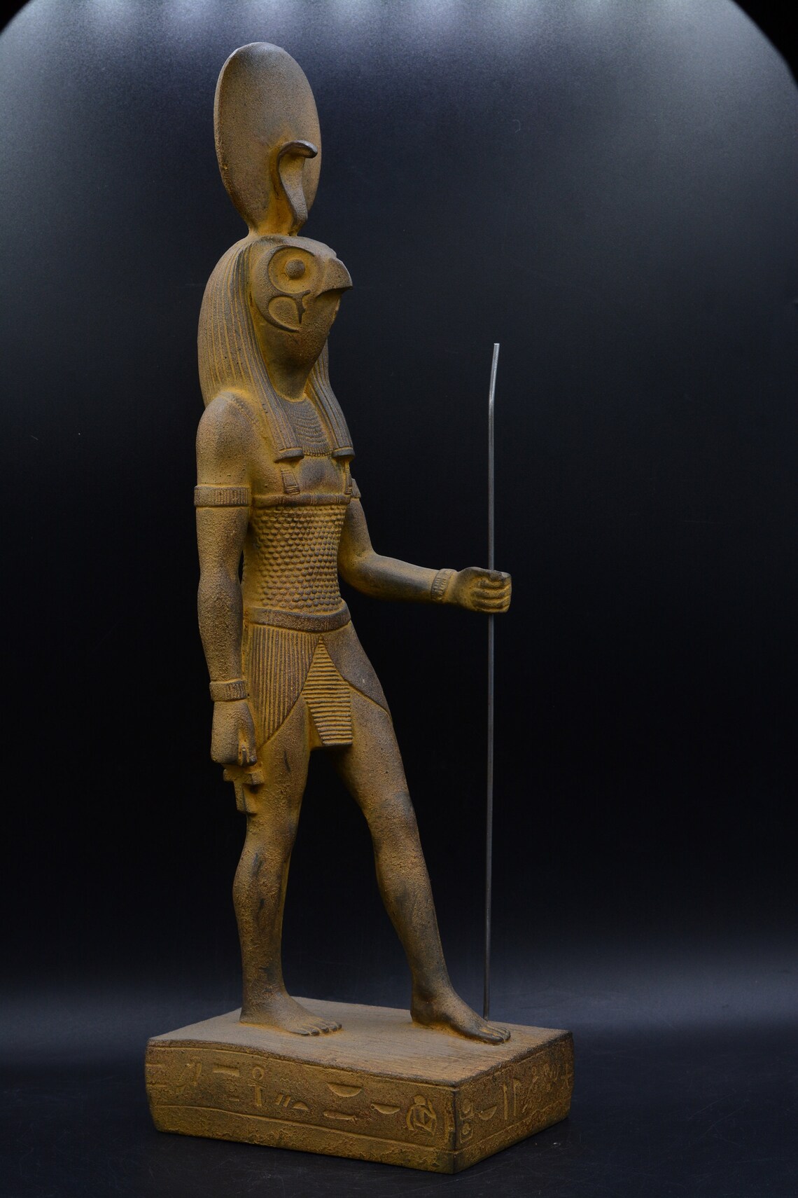 Statue of Ra Harakhte Sun God Crowned With a Solar Disk Unique Black ...
