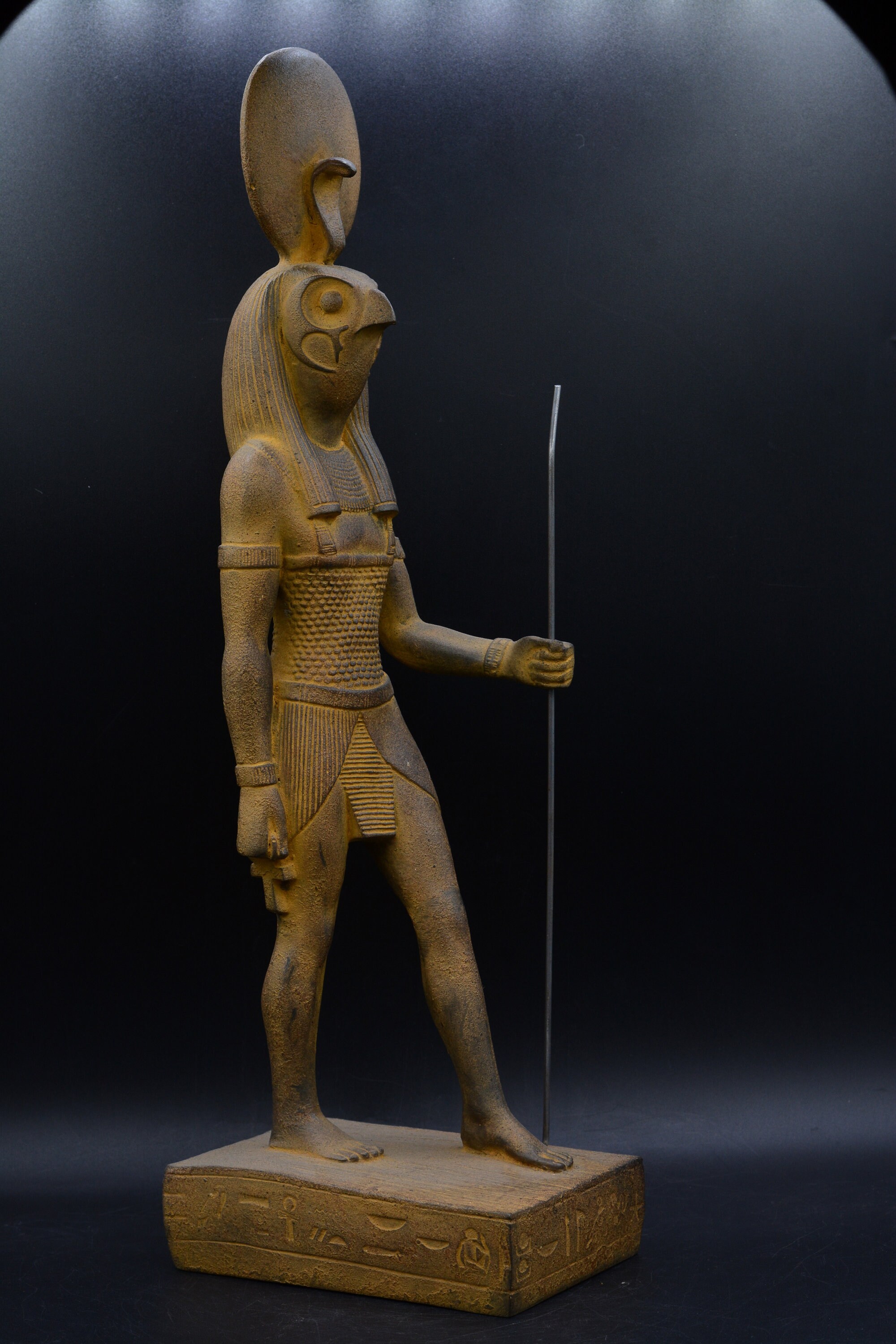Statue of Ra Harakhte Sun God Crowned With a Solar Disk Unique Black ...