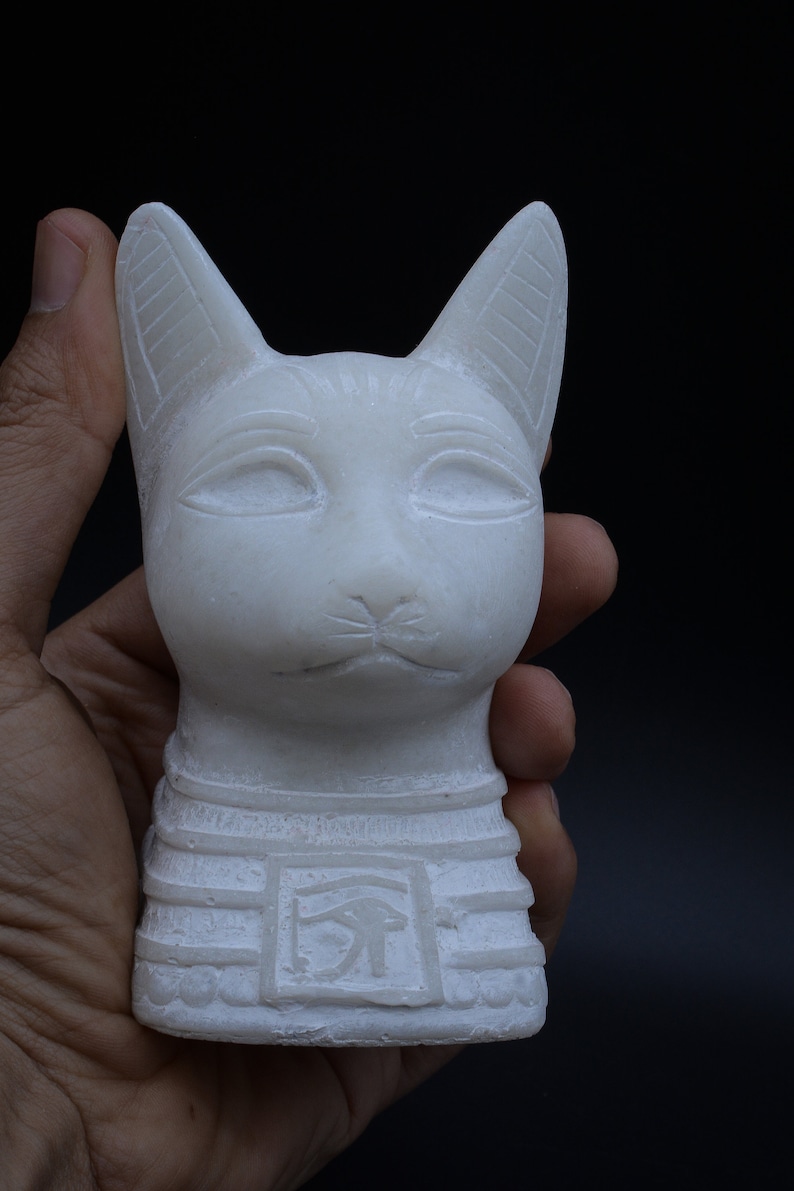 Unique Statuette Goddess Bastet Head 3 Style Granite Marble | Etsy