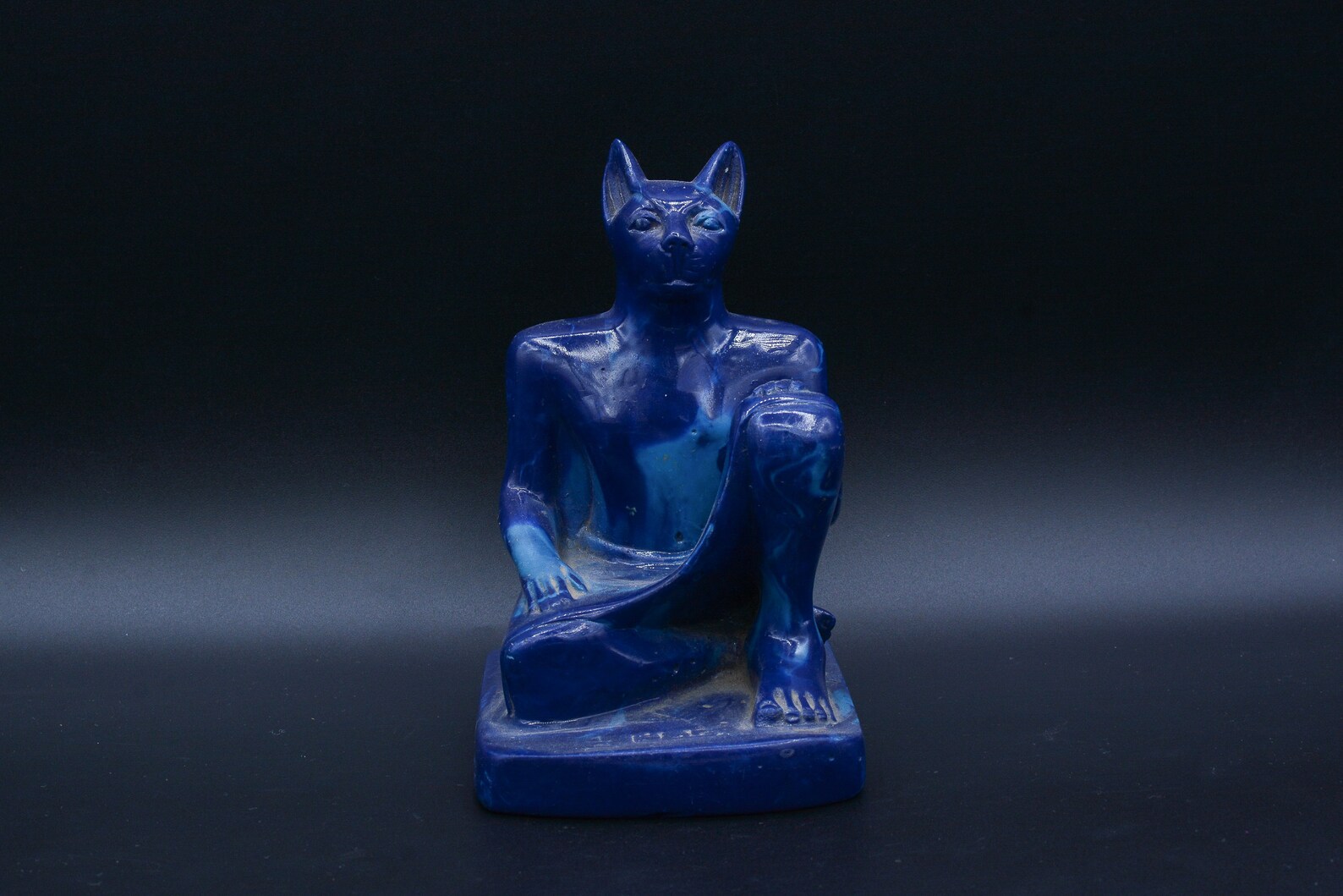 Statue of Egyptian Goddess Cat Bastet 2 Color Blue / Green - Etsy