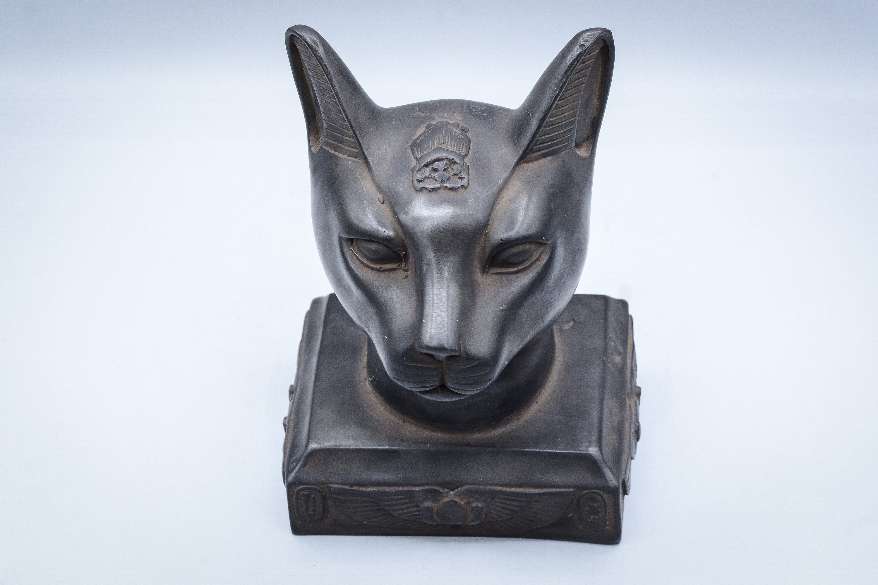 Statue of Egyptian Goddess Cat Bastet Head 3 Size Black Made - Etsy