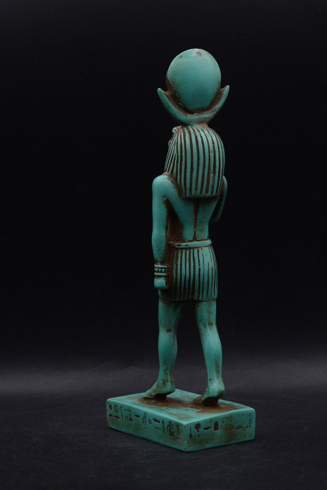 Statue of Ra Harakhte Sun God Crowned With a Solar Disk Green | Etsy