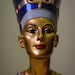 Statue of Egyptian Art Queen Nefertiti Bust Large Hand Painted Gold ...