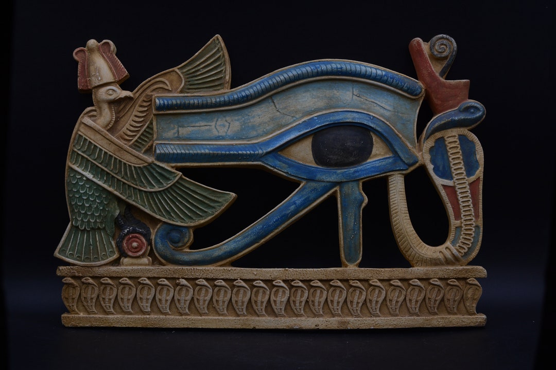 Ancient Egyptian Art Eye of Horus Sculpture Stone Unique Painted Old ...