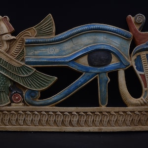 Ancient Egyptian Art Eye of Horus Sculpture Stone Unique Painted Old ...