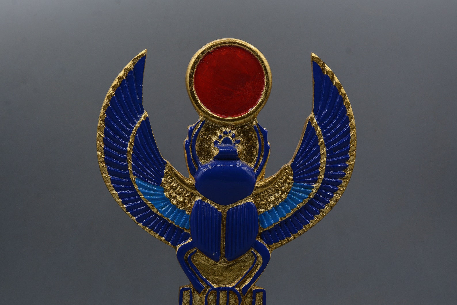 Winged SCARAB BEETLE Khepri With a Sun Disk Above Its Head EGYPTIAN Art ...