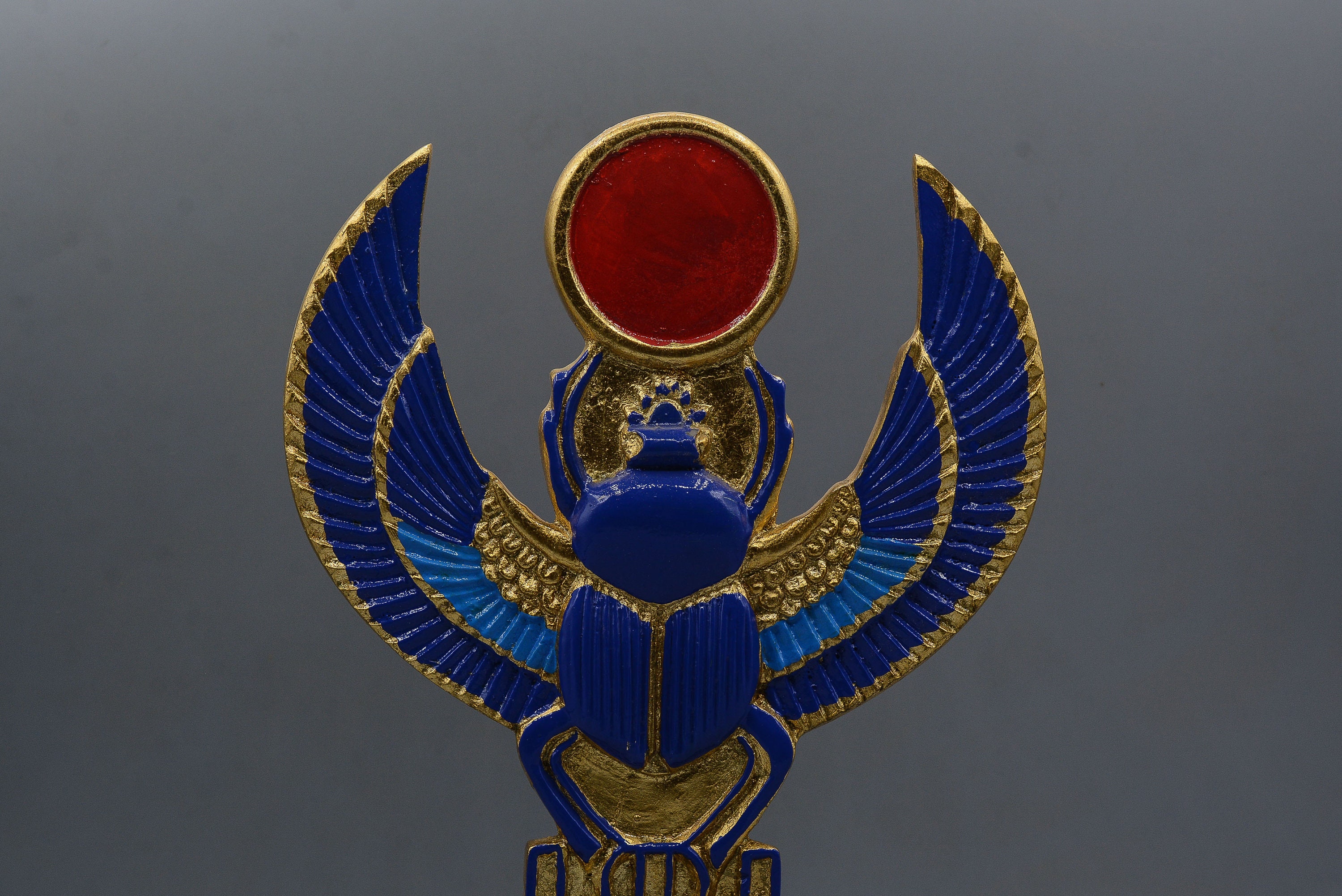 Winged SCARAB BEETLE Khepri With a Sun Disk Above Its Head EGYPTIAN Art ...