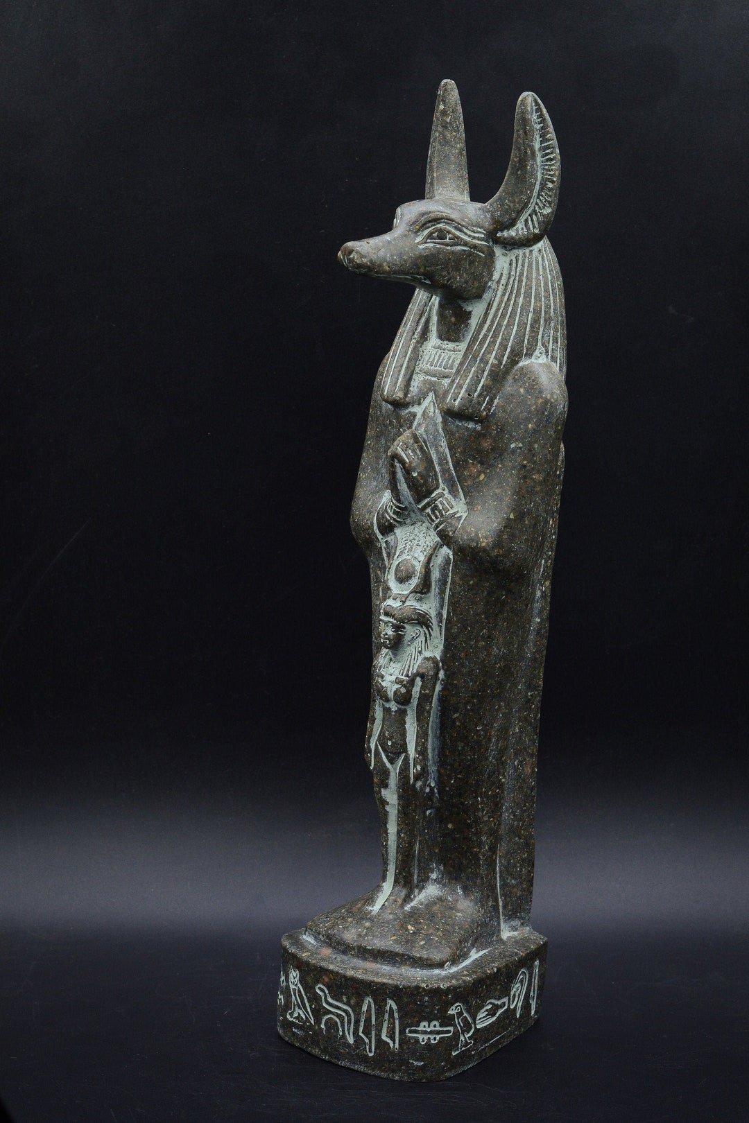 Unique Statue Anubis God of Death Sculpture Granite Stone Heavy Made in ...
